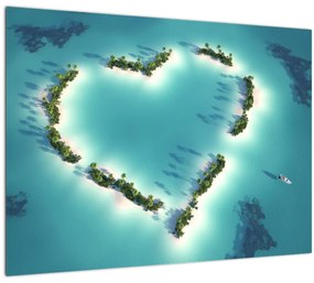 Skleněný obraz - Ostrovy srdce (70x50 cm)
