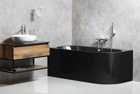 Polysan ASTRA L MONOLITH asymetrická vana 160 x 75 x 60 cm levá akrylát šedá 33611M.30