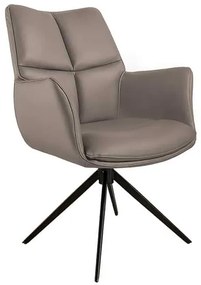 Designová otočná židle Vallerina hnědá kůže