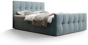 Manželská postel Boxspring 180 cm Macheta Comfort (šedomodrá) (s matrací a úložným prostorem). 1056155