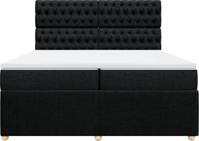 Box spring postel s matrací černá 200x200 cm textil 3294472