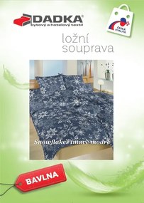 Dadka Povlečení bavlna Snowflakes tmavě modré  140x200, 70x90 cm