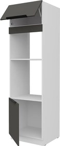 ARIA po | vysoká skříňka 60 DPM-210 2F na vestavnou troubu a mikrovlnku | 60 cm | ANTI FINGERPRINT povrch | bílá/šedá grafit