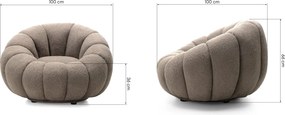 Designové otočné křeslo Venezia bouclé cappuccino
