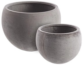 BIZZOTTO set 2 květináčů SPHERIC šedá 0790553
