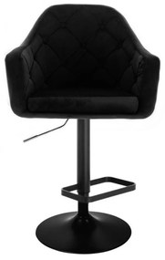 LuxuryForm Barová židle ANDORA VELUR na černém talíři - černá