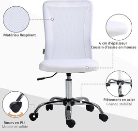 Vinsetto Ergonomická kancelářská židle s nastavitelnou výškou, manažerská židle, 360° otočná, bílá síťovina