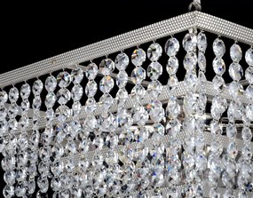 6 bulbs silver square Strass crystal chandelier - Glittering cut octagons