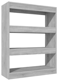 813618 vidaXL Knihovna/dělicí stěna šedá sonoma 80x30x103 cm kompozitní dřevo