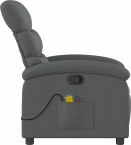Masážní křeslo s polohovacím mechanismem, tmavě šedé, látkové 3205365