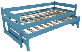 Vomaks Dětská postel s výsuvnou přistýlkou DPV 003 Rozměr: 80 x 180 cm, Barva: barva modrá
