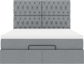 Osmanský rám postele s matrací světle šedá 140x190cm textil 3313237