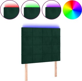 vidaXL Čelo postele s LED 80x5x118/128 cm samet [3122459] Barva: Černá