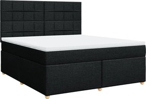 Box spring postel s matrací černá 180x200 cm textil 3291361