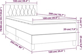 Box spring postel s matrací černá 100 x 200 cm textil 3140835