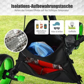 Costway Golfový vozík 3 kolový golfový vozík Golfový skládací 121