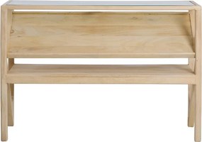 Konzolový stolek se skleněnou deskou ve světle přírodní barvě 41x119 cm Yuki – Light &amp; Living