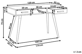 Psací stůl 120 x 45 cm bílý/přírodní FRISCO Beliani