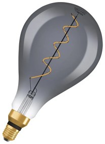 Černá LED spirálovitá žárovka E27 4 W VINTAGE, teplá bílá