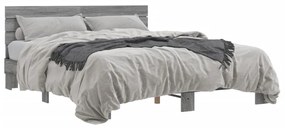 Rám postele šedý sonoma 160 x 200 cm kompozitní dřevo a kov