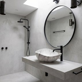 Rea Dora Stone, umyvadlo na desku 515x400x175 mm, šedá imitace kamene, REA-U5066