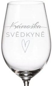 Dekorant svatby Sklenice na víno SVĚDKYNĚ 350 ml 1KS