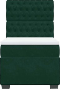 Box spring postel s matrací tmavě zelená 80 x 200 cm samet 3293071