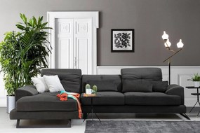 Designová rohová sedačka Heimana 308 cm antracitová - levá