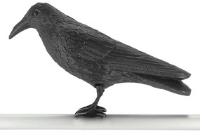 Zahradní figurka z polyethylenu Crow, 21,5 cm, černá