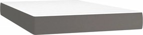 Box spring postel s matrací a LED šedá 120x200 cm umělá kůže 3135937