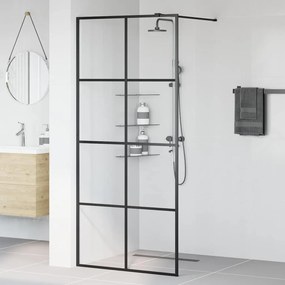 Zástěna do průchozí sprchy čiré ESG sklo 90 x 195 cm černá 151034