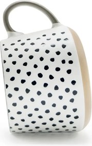 Porcelánový hrnek Lone, 400 ml – minimalistický design s nepravidelnými puntíky