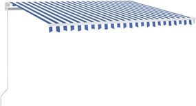 Ručně zatahovací markýza 400 x 350 cm modrobílá 3068976