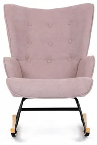 Houpací křeslo růžové dřevěné nohy masiv AK-371 PINK2