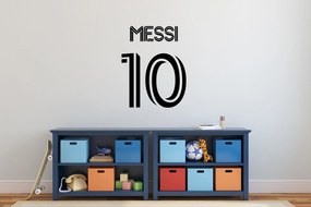 Lepy.cz Samolepka na zeď Messi - Číslo Velikost (šířka x výška): 30x38cm, Barevná varianta: Černá