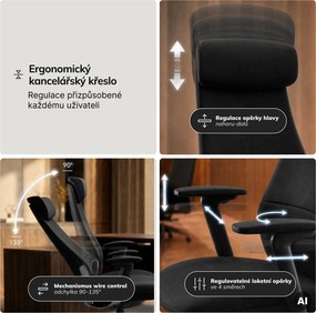 Křeslo kancelářské čalouněné ředitelské černé: COMMAND