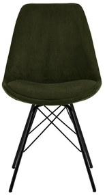 Čalouněná židle v industriálním stylu Manšestr Tmavě zelená FLYS