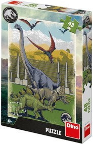 DINO Puzzle Jurský svět (Jurassic World) 18x26cm skládačka 48 dílků dn371347