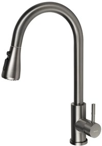 Sapho Mikela dřezová baterie stojánková s výsuvnou sprškou gun metal šedá 1106-30GM