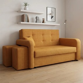 Pohovka VIVA II HOME + 2x taburet v ceně | 158 cm | LEVÁ | rozkládací + úložný prostor | VÝBĚR TKANIN