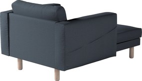 Potah na IKEA Norsborg šezlong s loketními opěrkami barva modrá látka pletený vzor