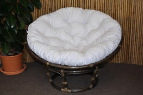 Papasan DIAS — ratan, látka, ⌀115 cm, hnědá / více barev Tmavě zelený melír