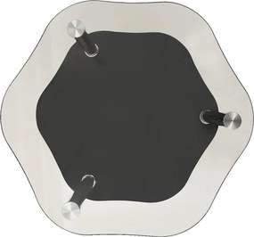 2patrový stolek průhledný a černý 38 x 38 x 50 cm tvrzené sklo 322791
