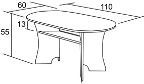 Konferenční stůl Martin 60×110 dub bordeaux