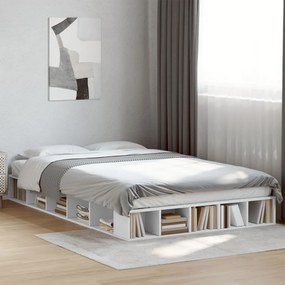 Rám postele bílý 135 x 190 cm kompozitní dřevo 3280496