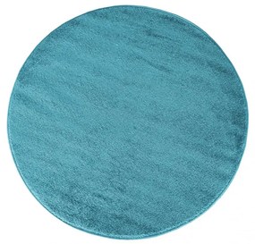 Jednobarevný kulatý koberec modré barvy Šířka: 120 cm | Délka: 120 cm