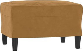 3místná pohovka s podnožkou hnědá 180 cm samet 3201222