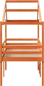 Patrová postel se střechou voskově hnědá 75 x 190 cm borovice 3282063