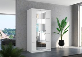 Posuvná skříň se zrcadlem KSAWER 100 bílá