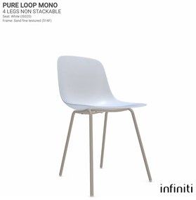 Židle Pure Loop Mono - nestohovatelná Barva kovové konstrukce: Sand 514F, Barva sedáku a opěradla z recyklovaného plastu: white IS020